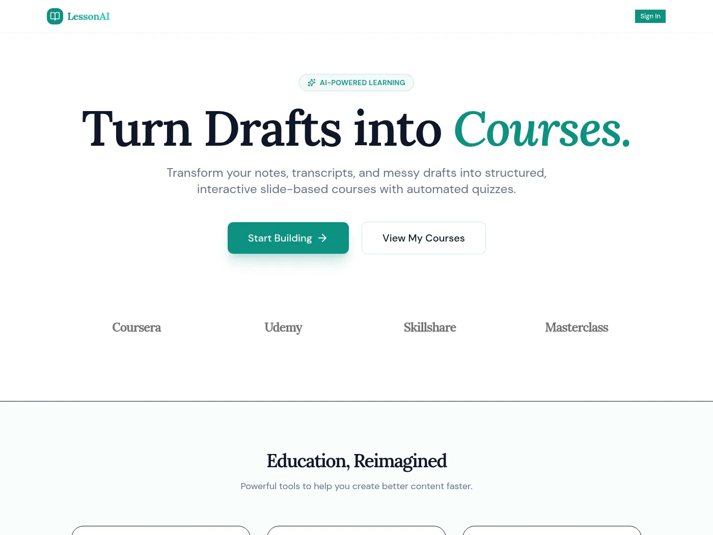 LessonAI Course Builder