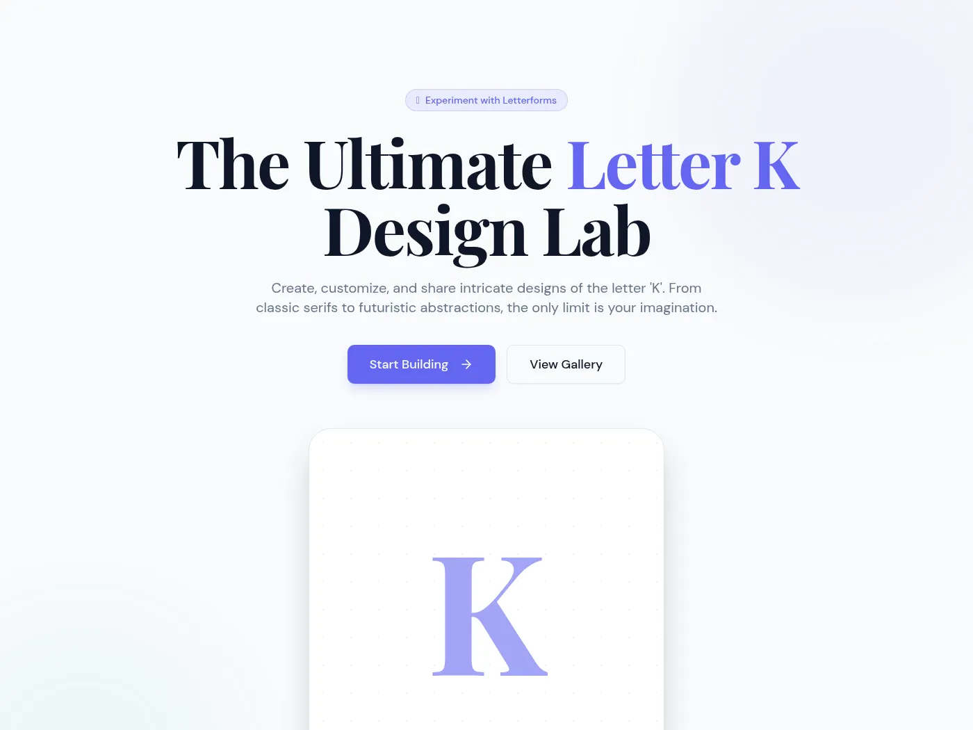 Letter K Builder