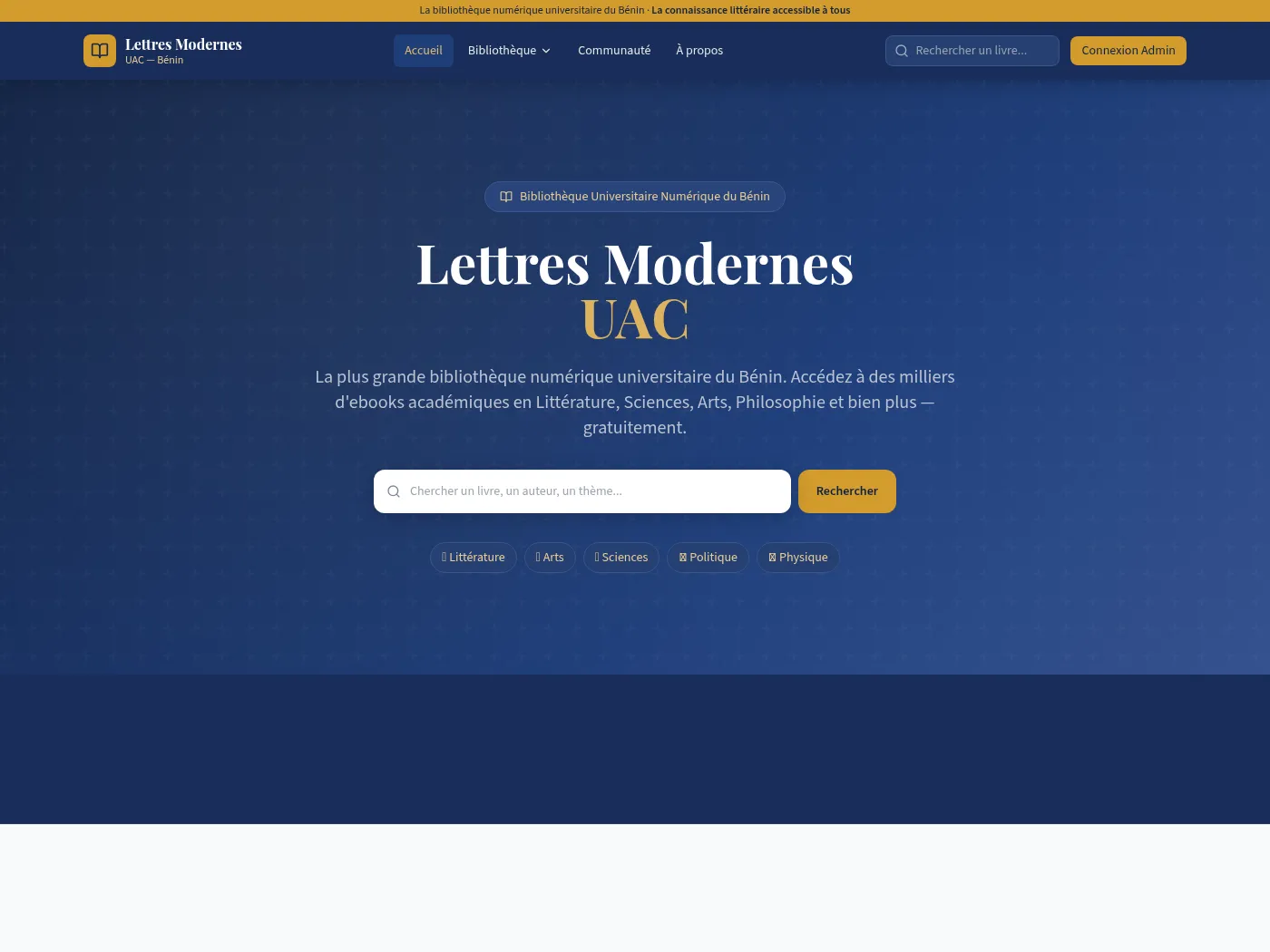 Lettres Modernes UAC Library