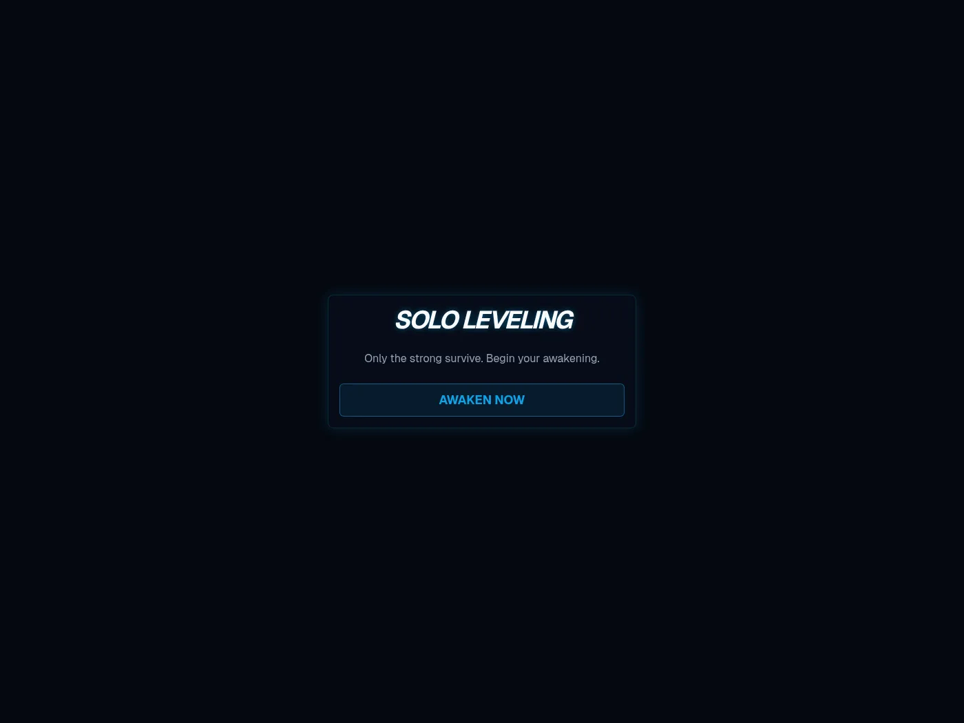 Solo Leveling System