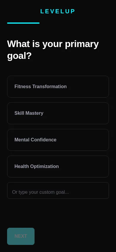 LevelUp Futuristic AI Coach
