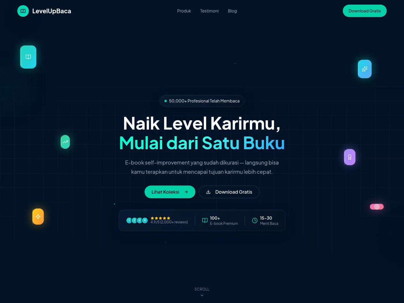 LevelUpBaca Futuristic E-Book Store