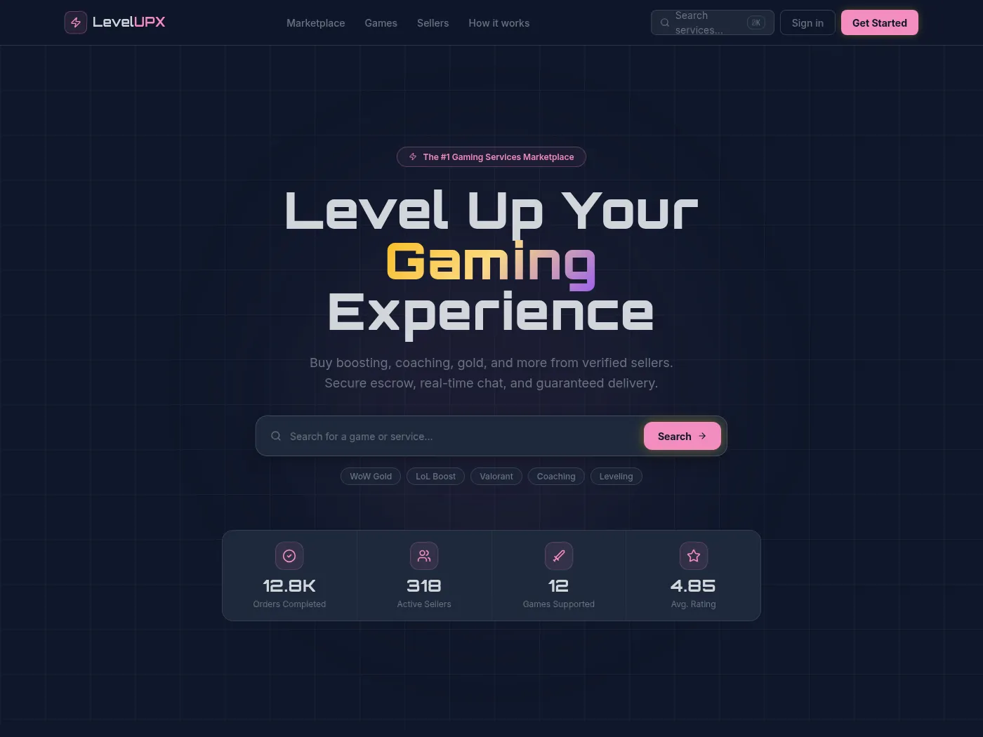 LevelUPX Marketplace Platform