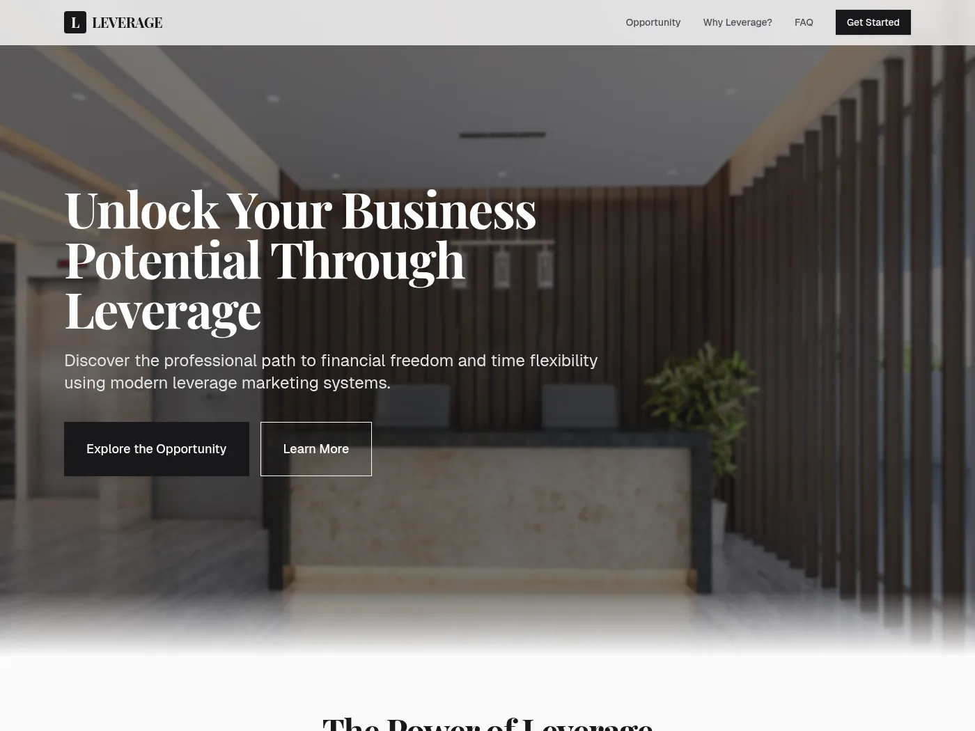 Leverage Marketing Website