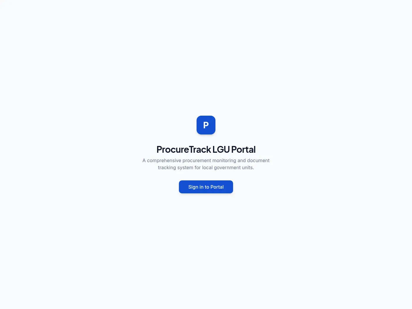 ProcureTrack LGU Portal
