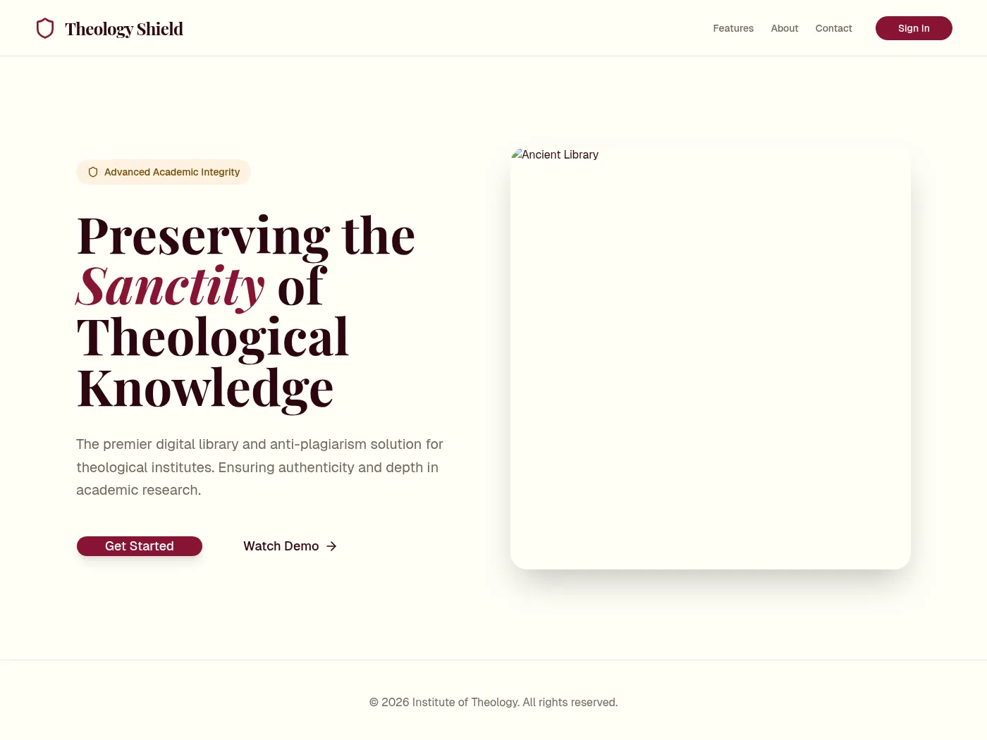 Theology Library Shield