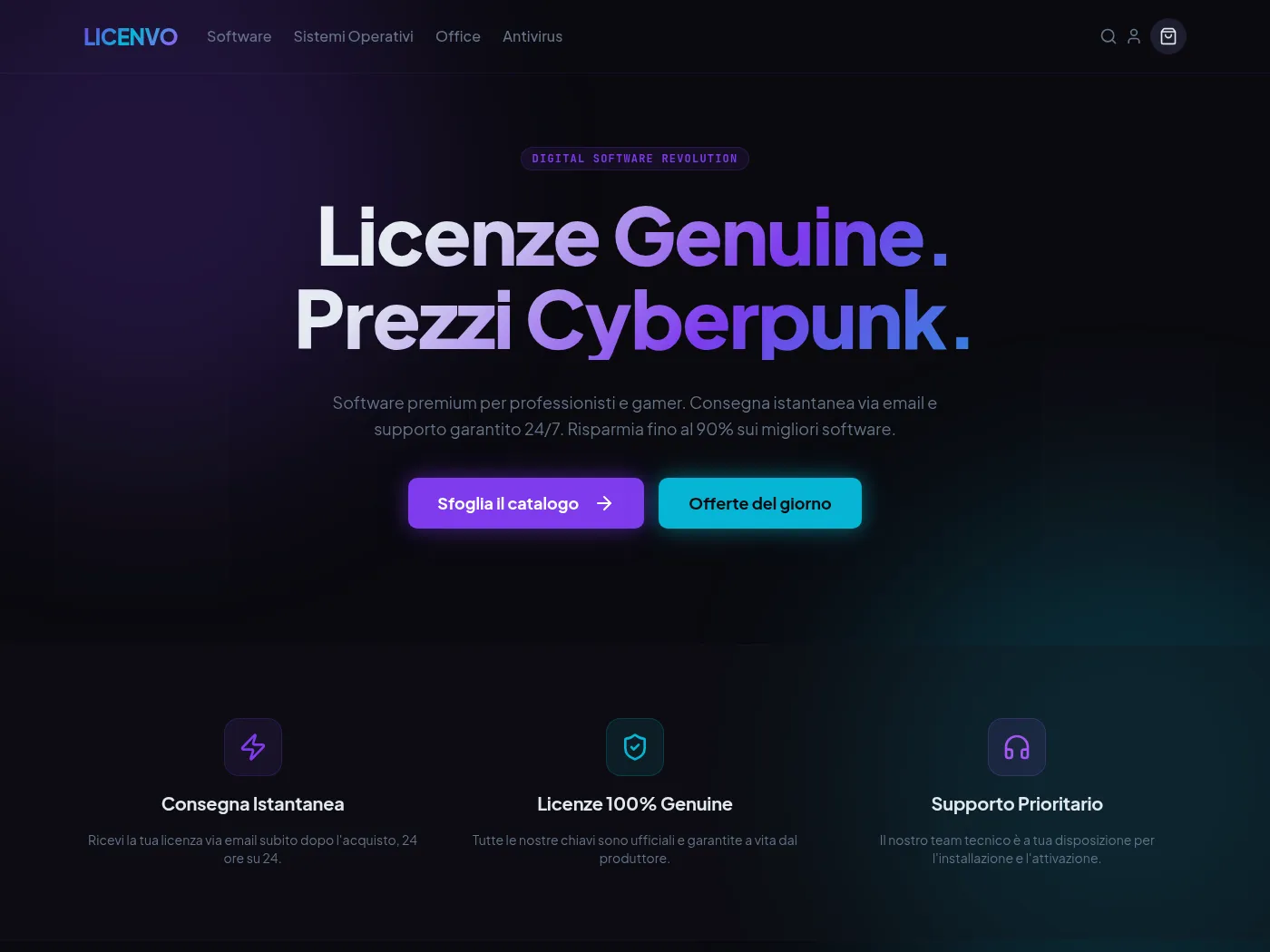 Licenvo Cyberpunk Shopify UI