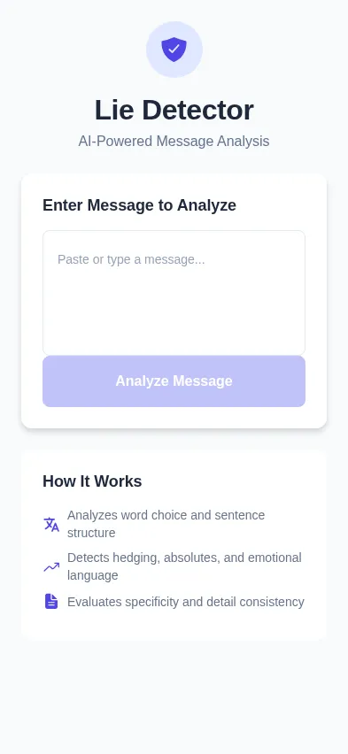 Lie Detector Chat App