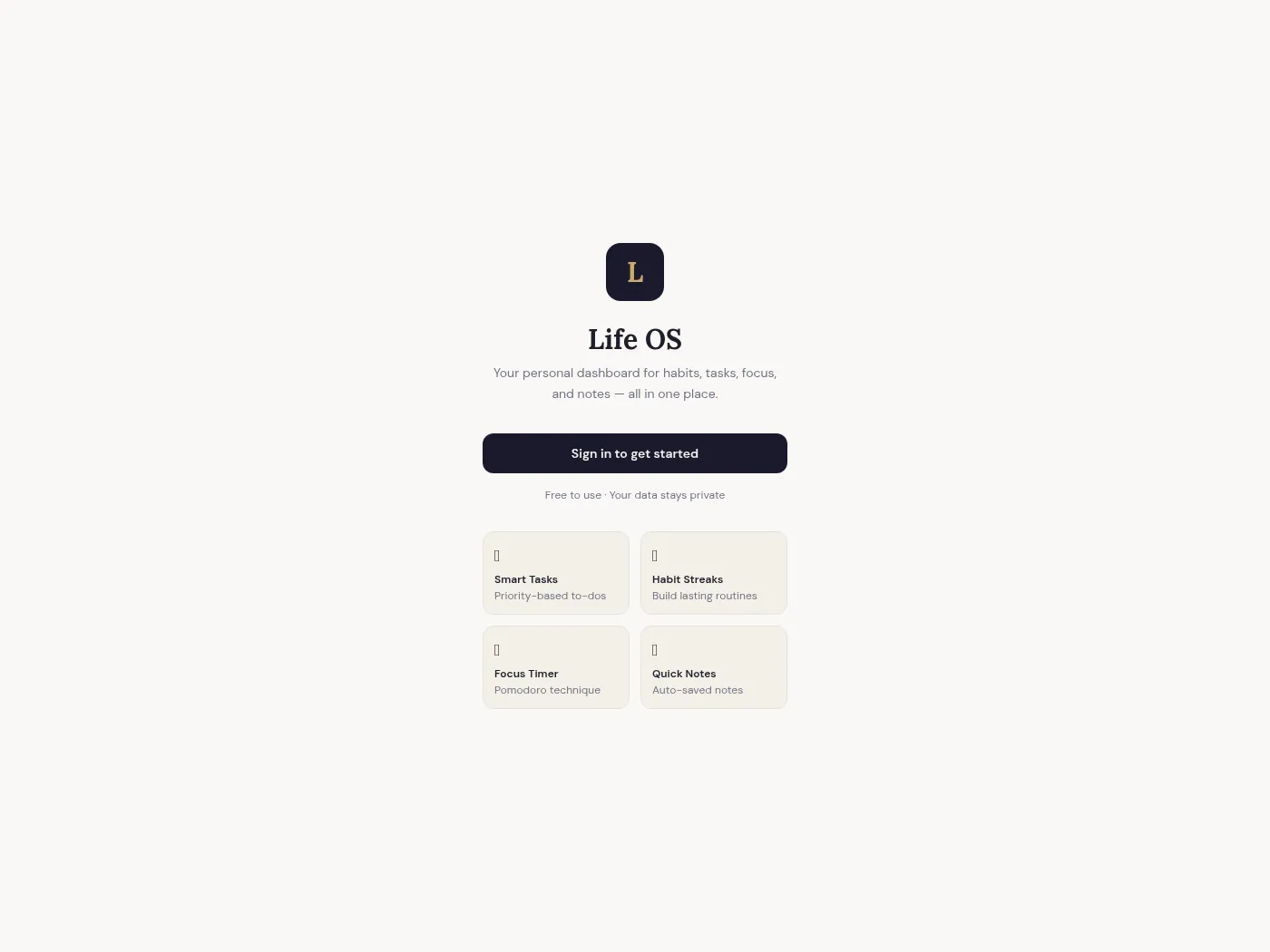 Life Dashboard OS
