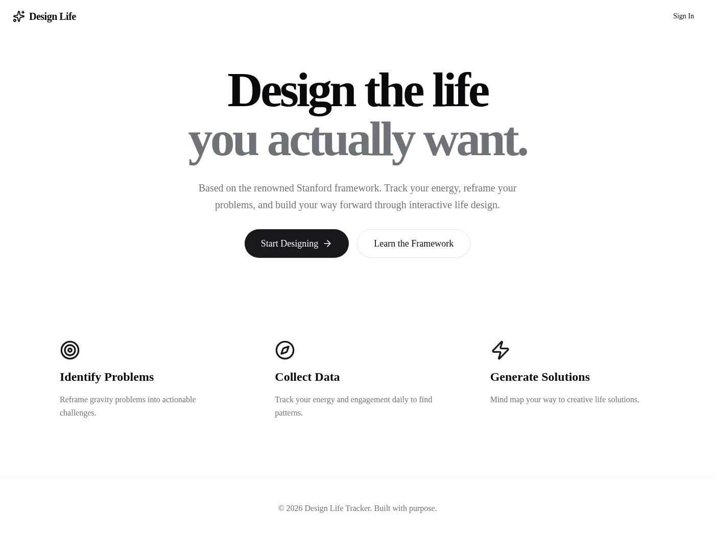Design Your Life Tracker