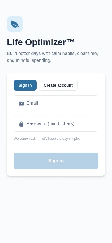 Life Optimizer