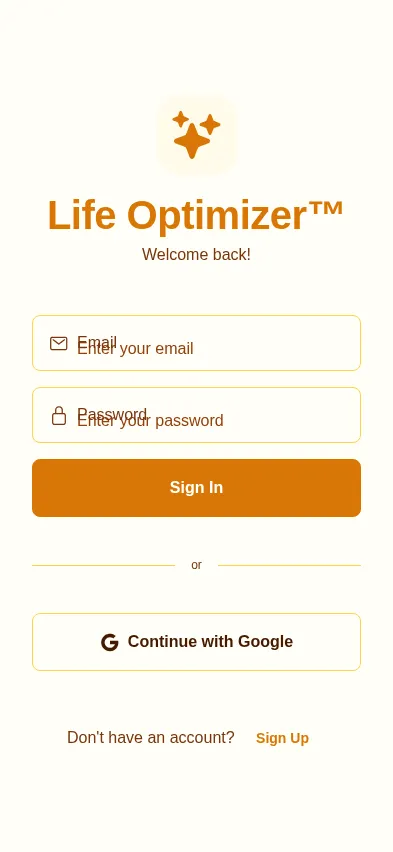 Life Optimizer App