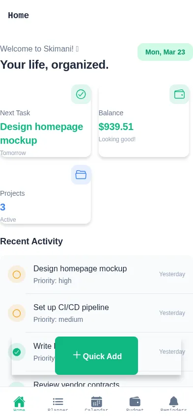 LifeTrack Organizer