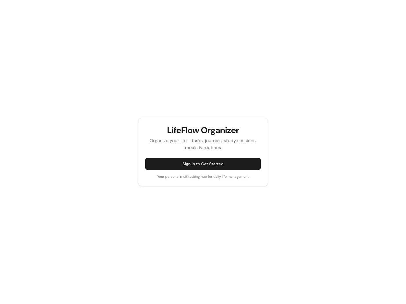 LifeFlow Organizer