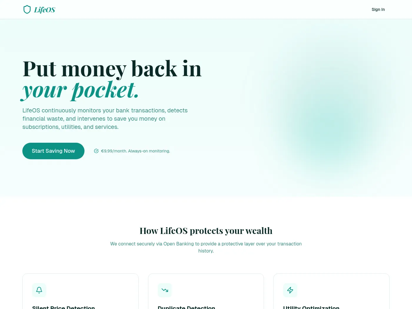 LifeOS Financial Monitor