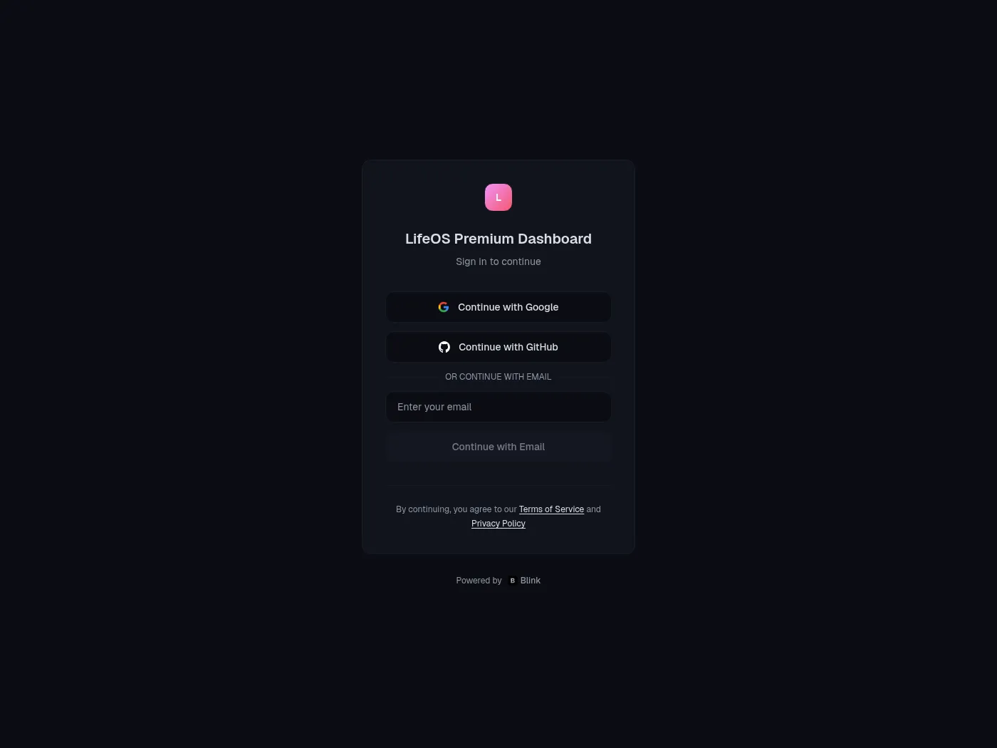 LifeOS Premium Dashboard