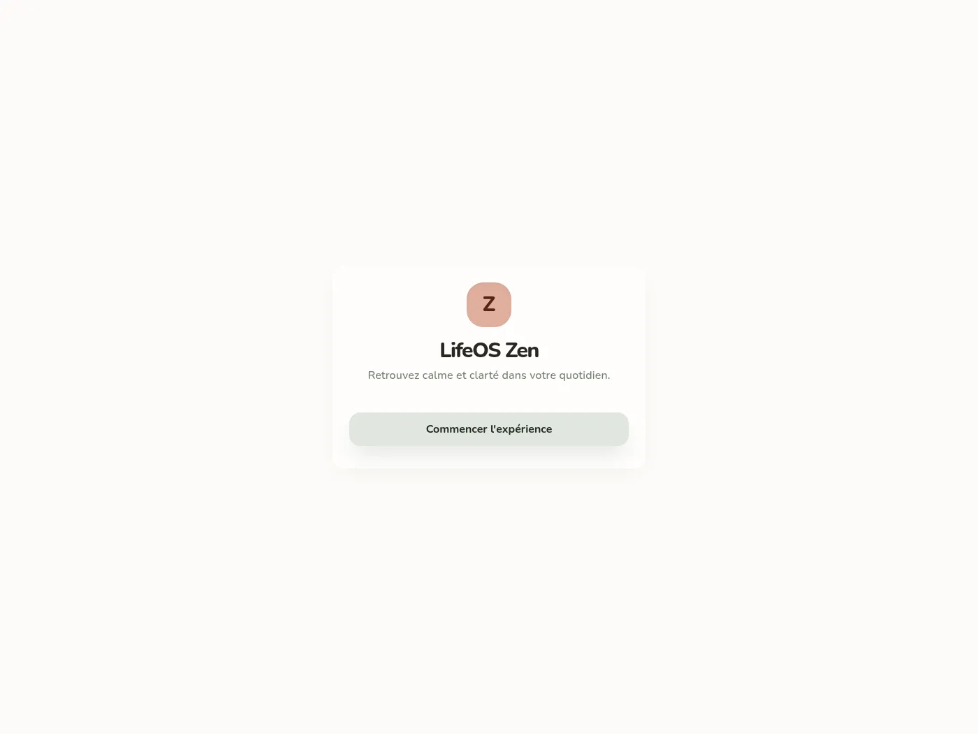 LifeOS Zen Dashboard