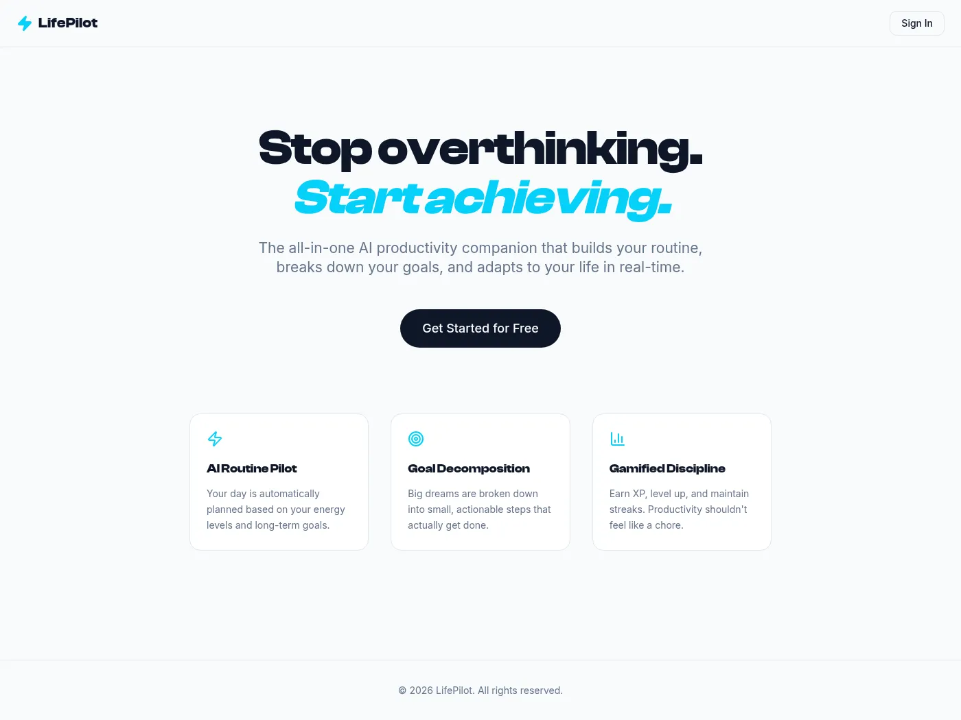 LifePilot Productivity App