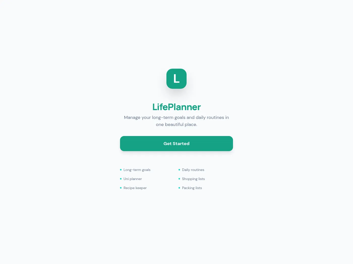 LifePlanner Dashboard