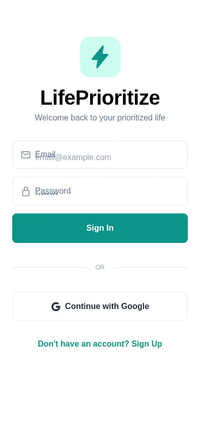 LifePrioritize App