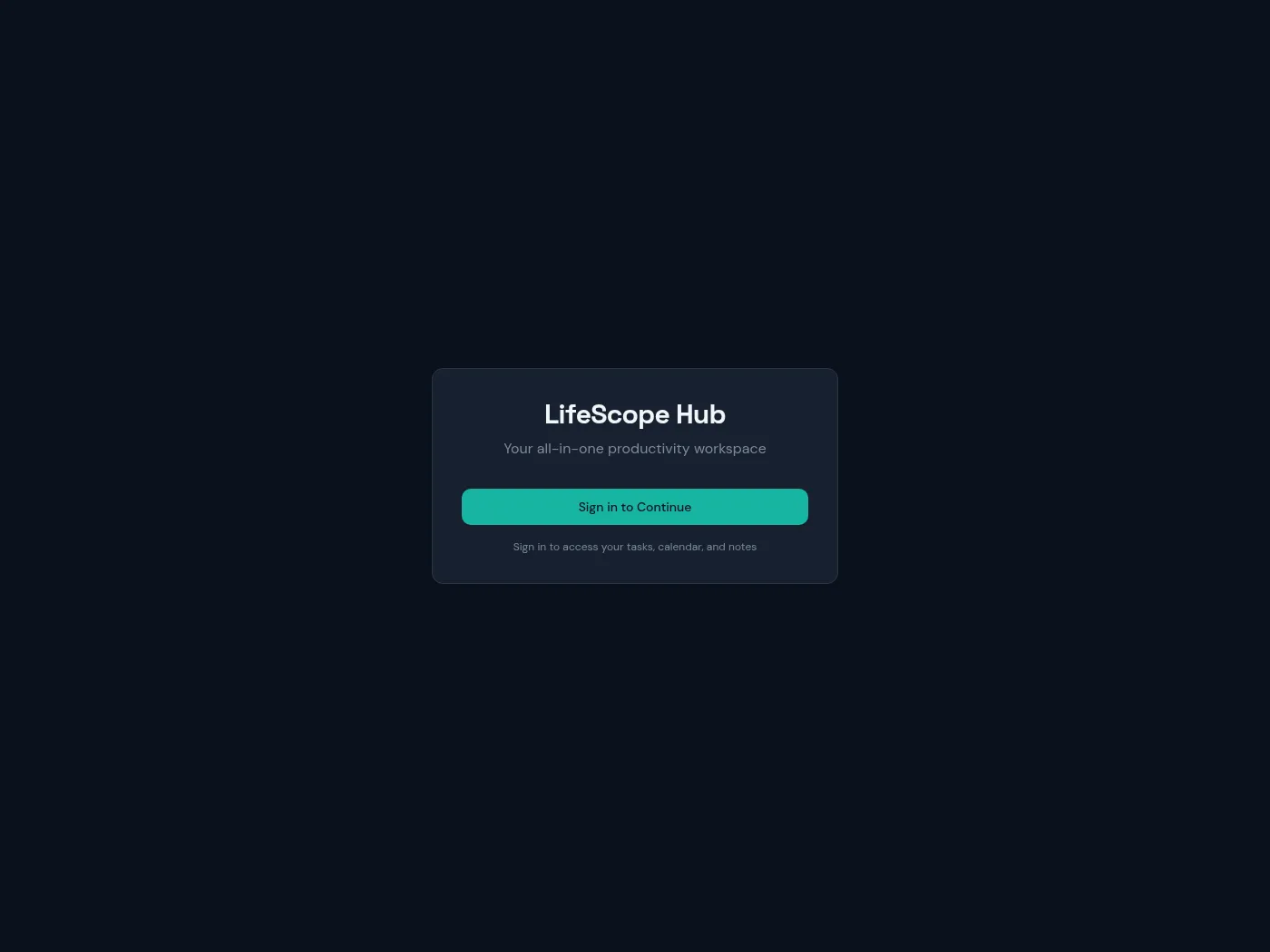 LifeScope Productivity Hub