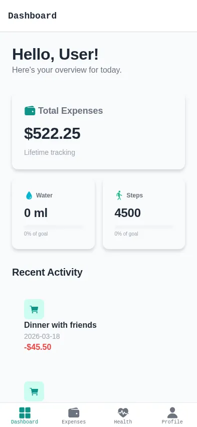 LifeTracker Dashboard