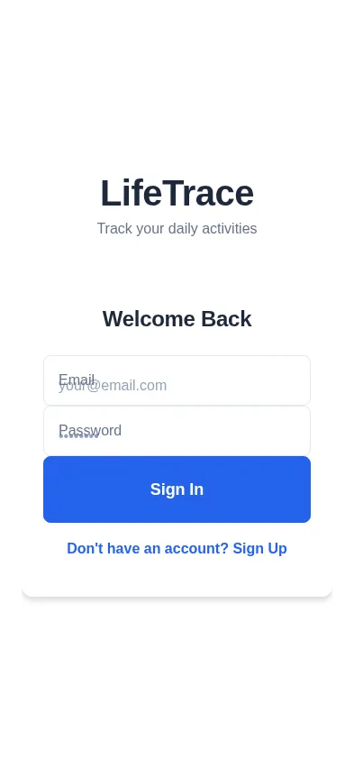 LifeTrace Tracker App