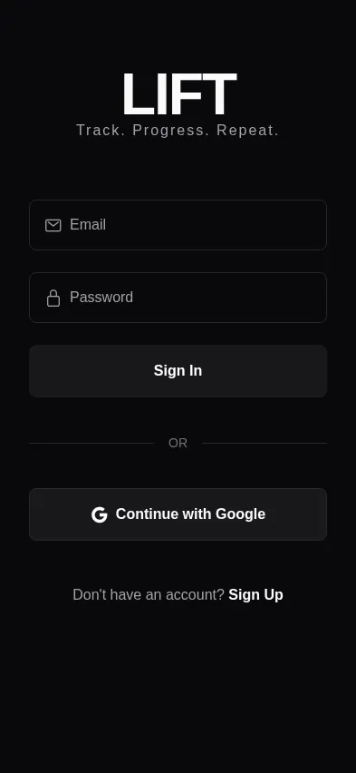 Lift Minimal Gym Tracker