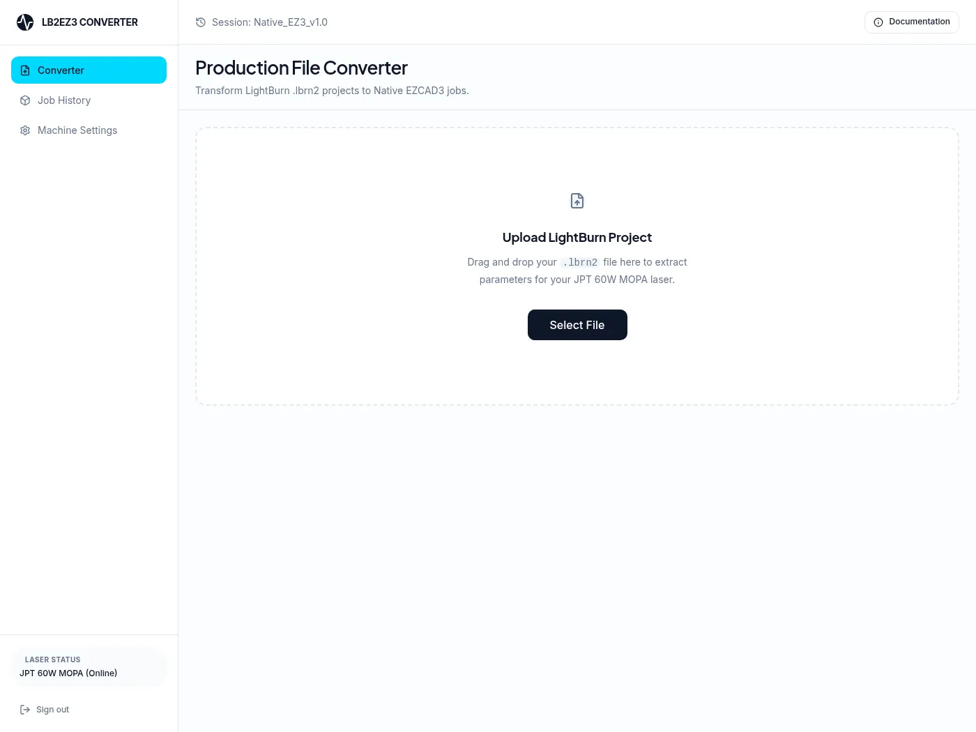 LightBurn2EZCAD3 Converter