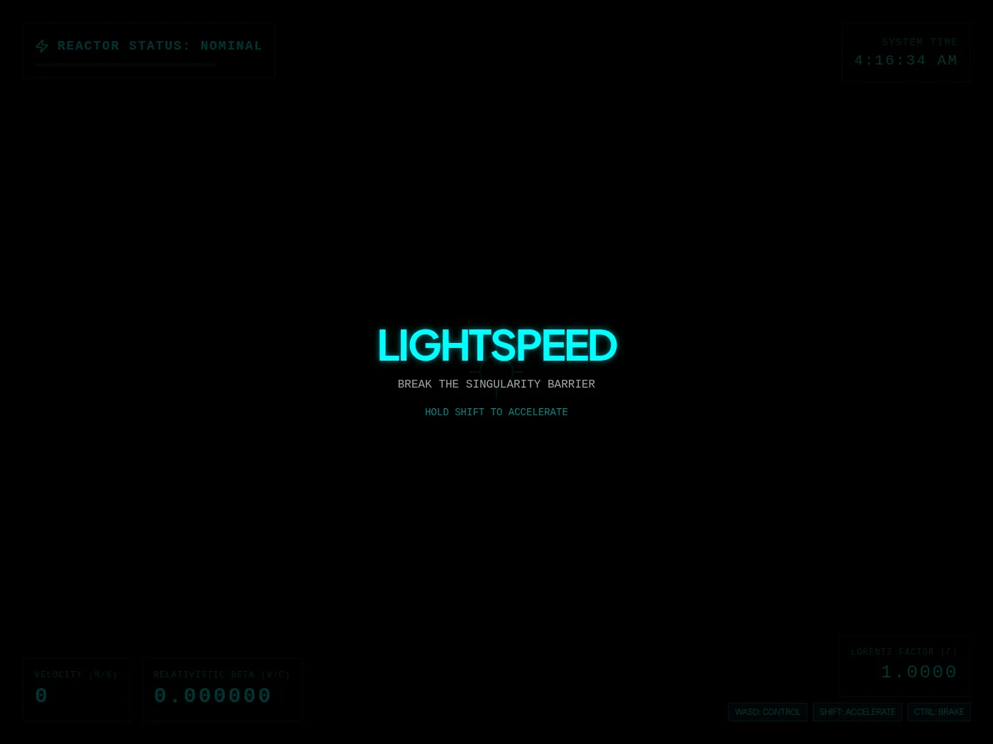 Lightspeed Black Hole Game