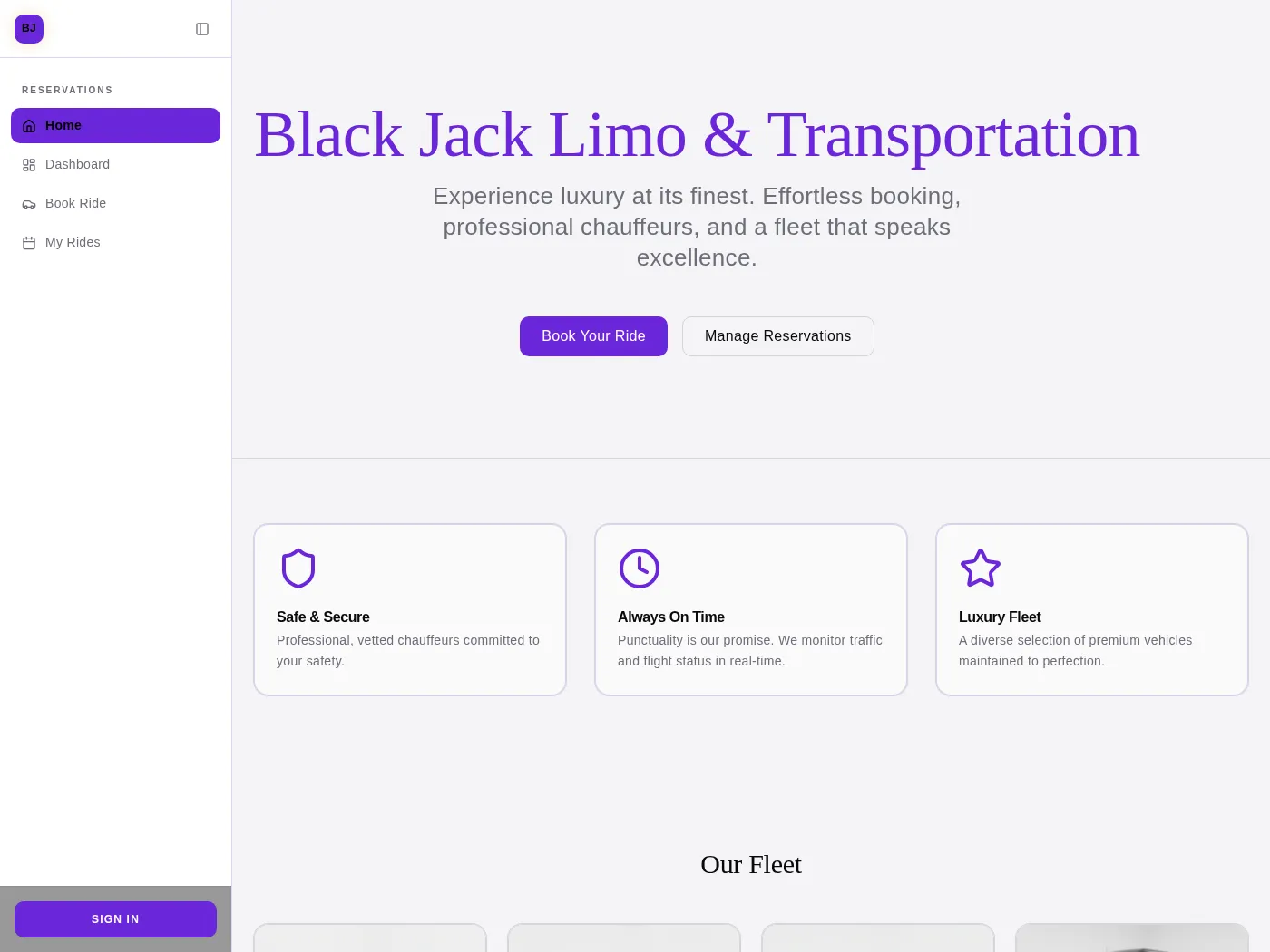 Black Jack Limo Booking