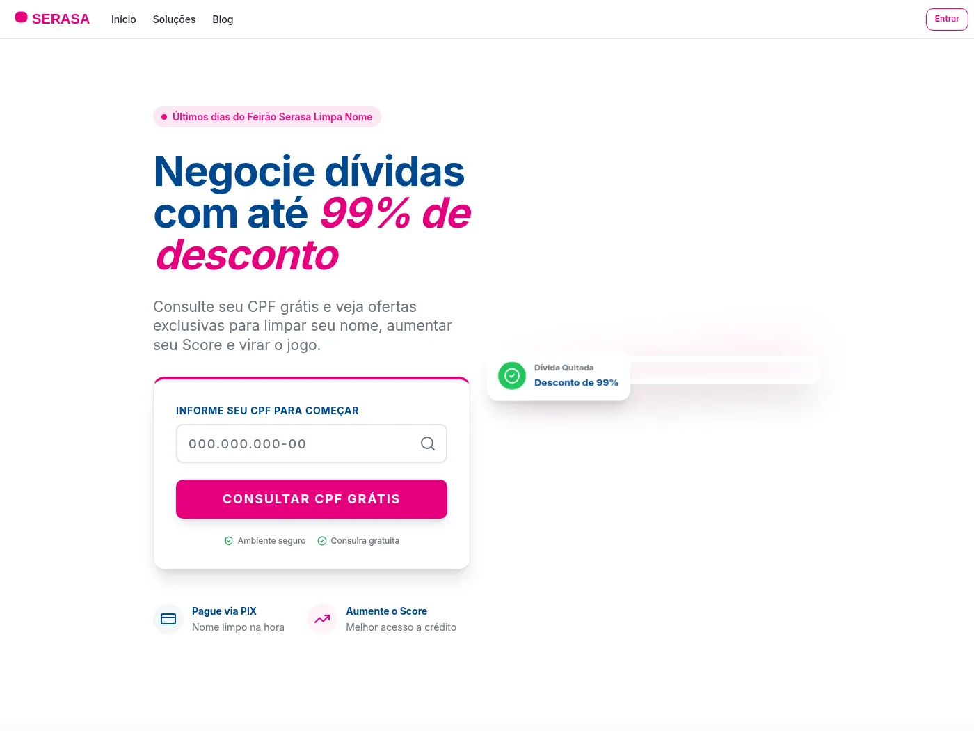 LimpaNome Web Clone