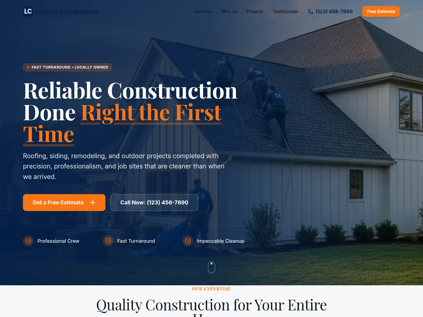 Lindsey Construction Leads Site