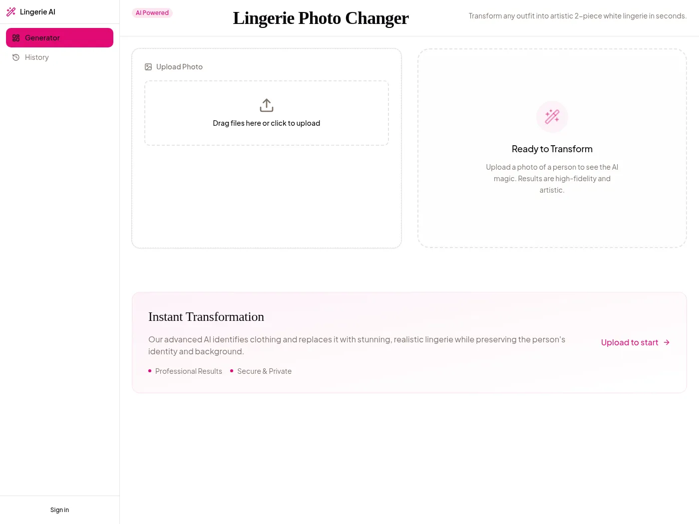 Lingerie Photo Changer