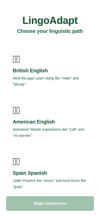 LingoAdapt Mobile App