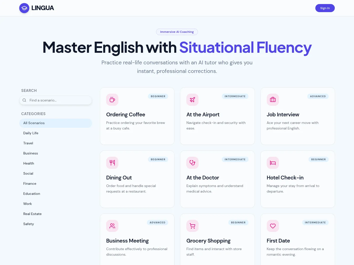 Lingua: English Coach App