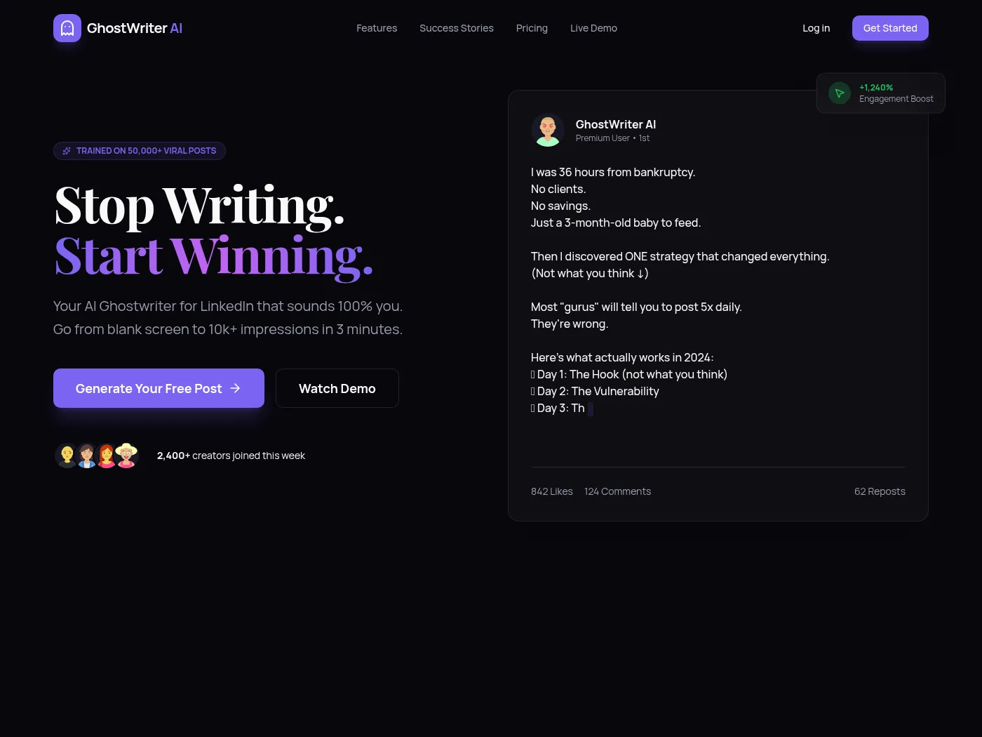 LinkedIn Ghostwriter AI Launchpad