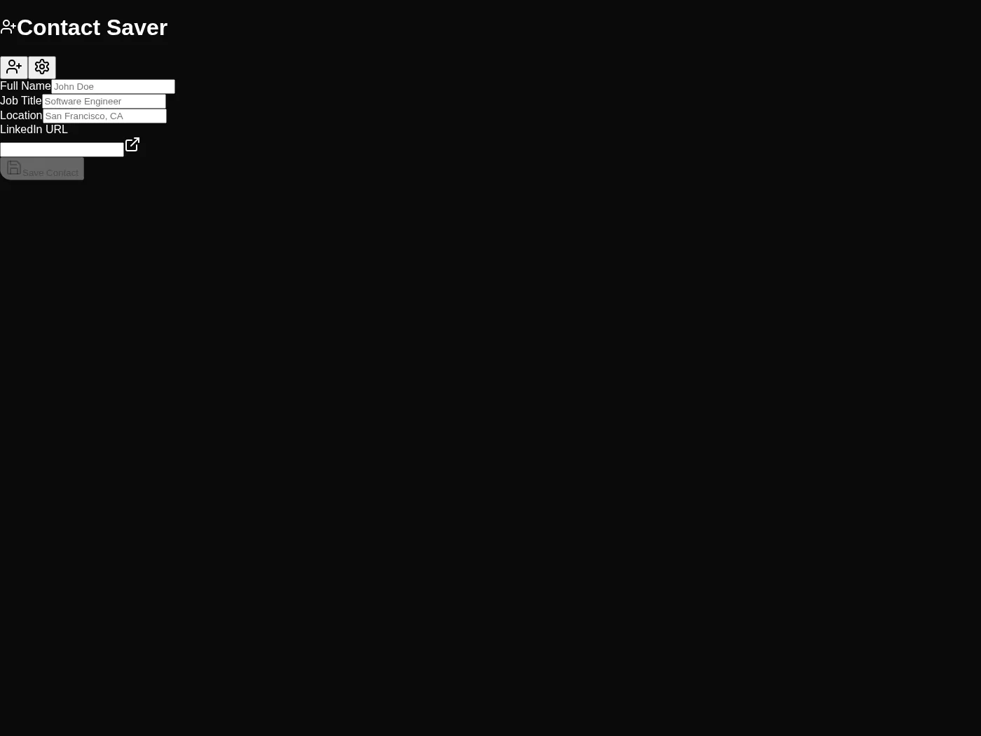 Contact Saver Chrome Extension