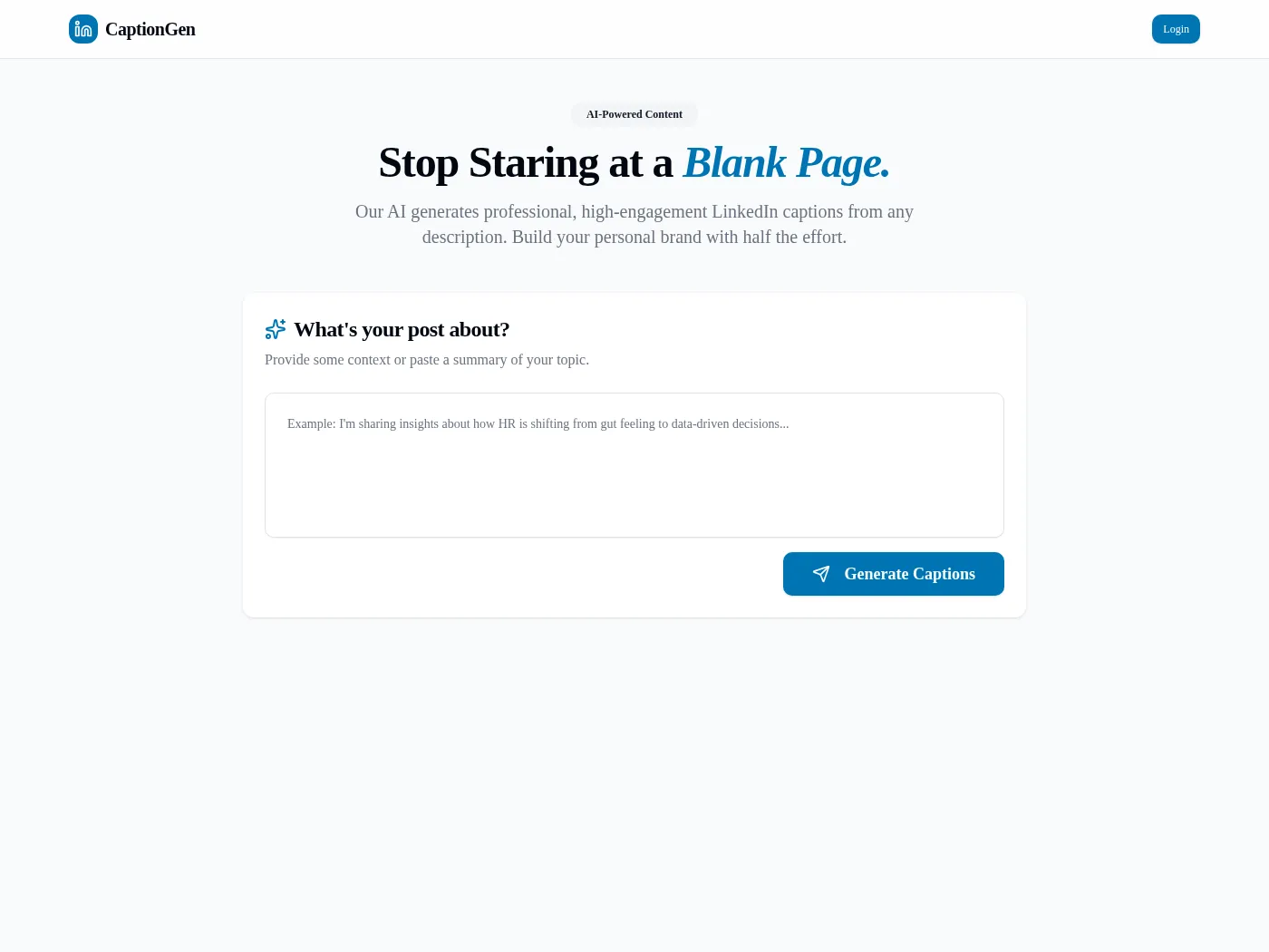 LinkedIn Caption Generator
