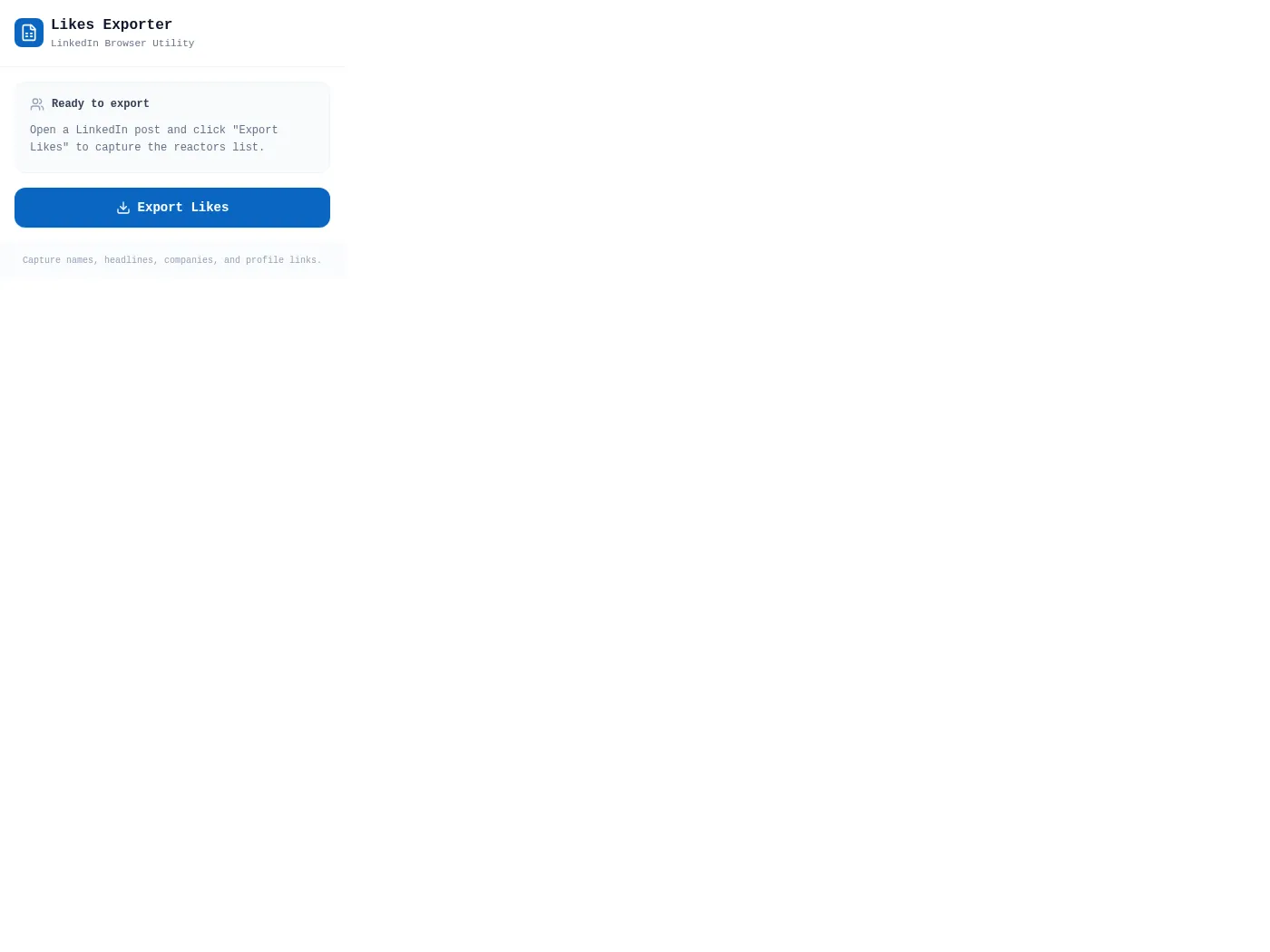 LinkedIn Likes Exporter