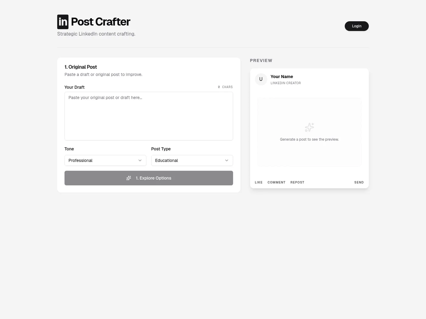 LinkedIn Post Crafter