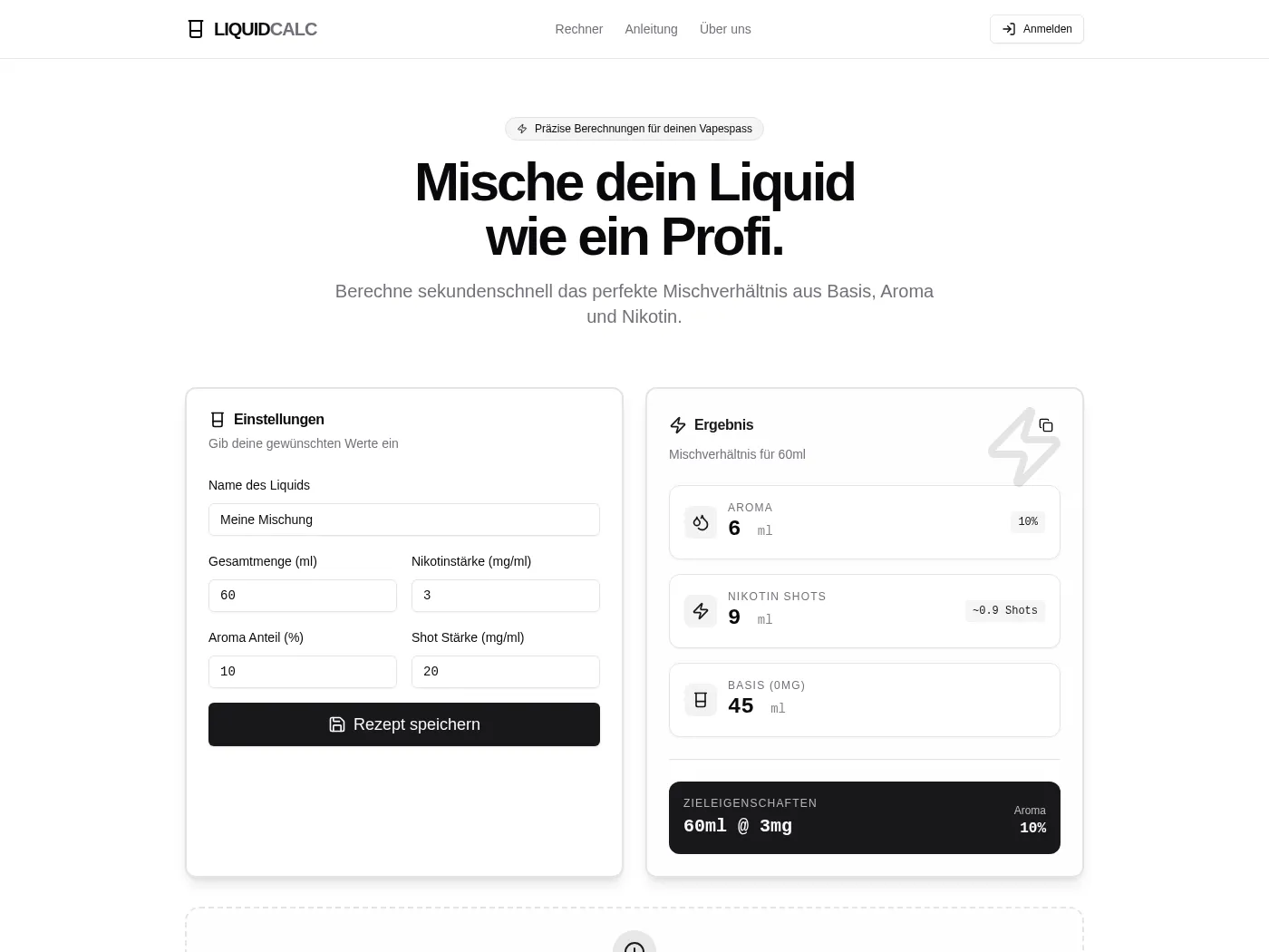 Vape Liquid Calculator