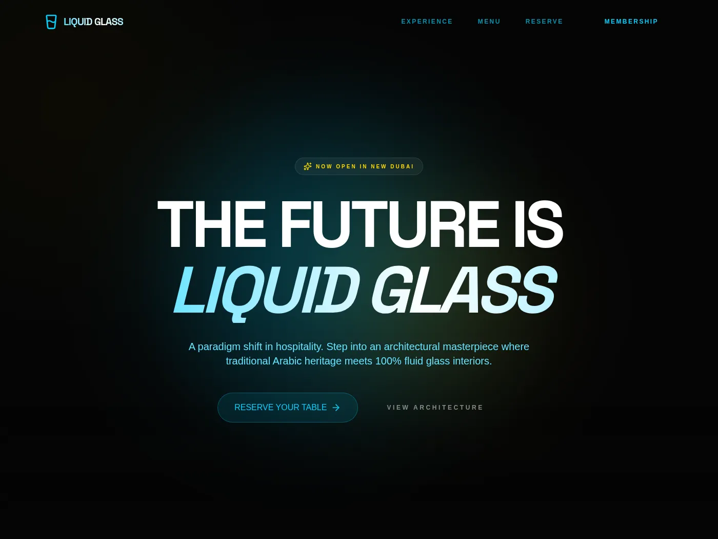 Liquid Glass Arabic Cafe
