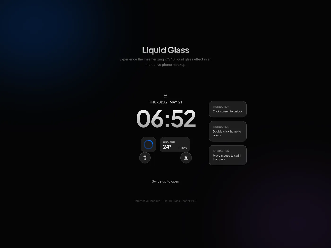 Liquid Glass Web Mockup