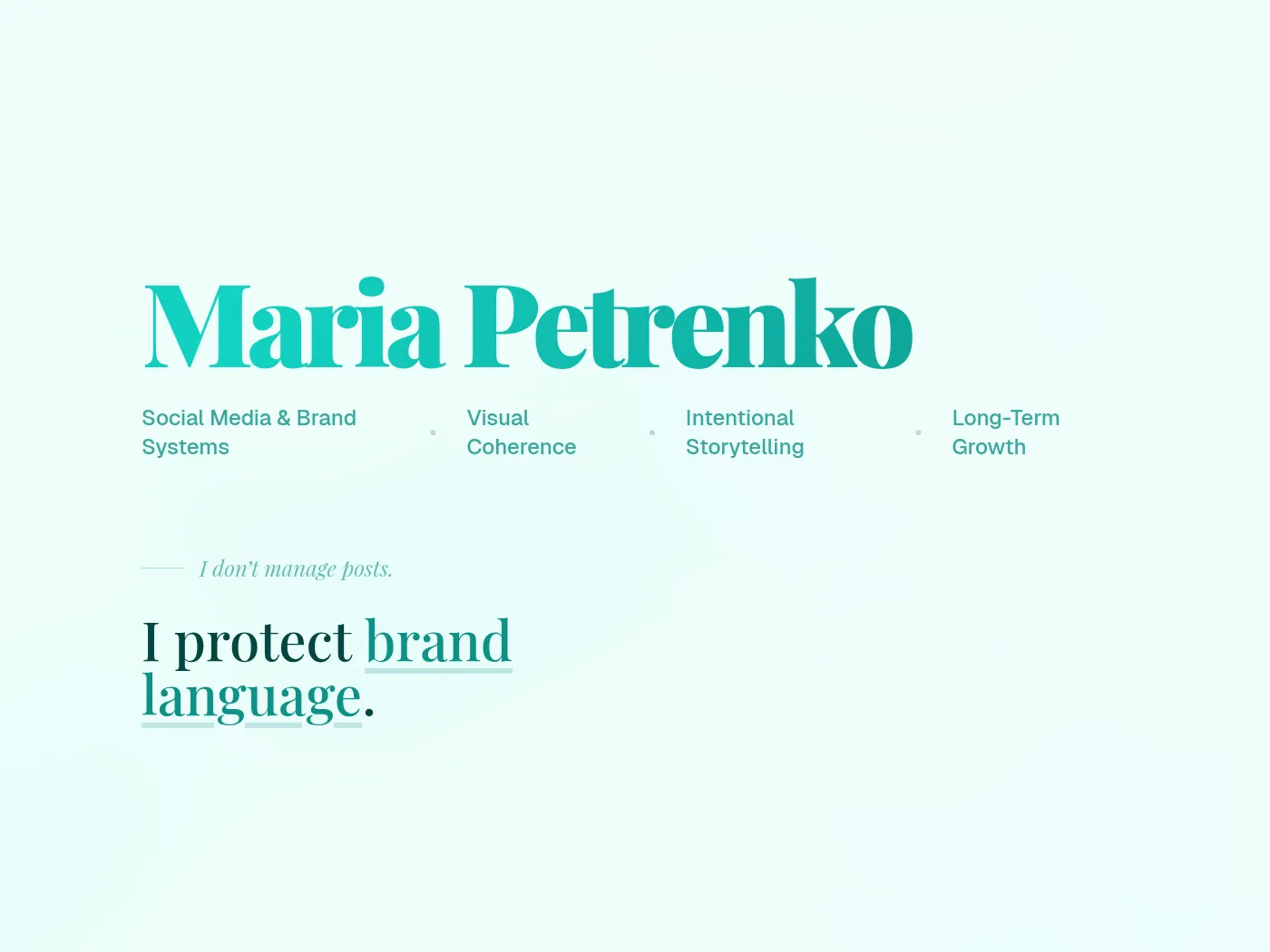 Maria Petrenko Portfolio