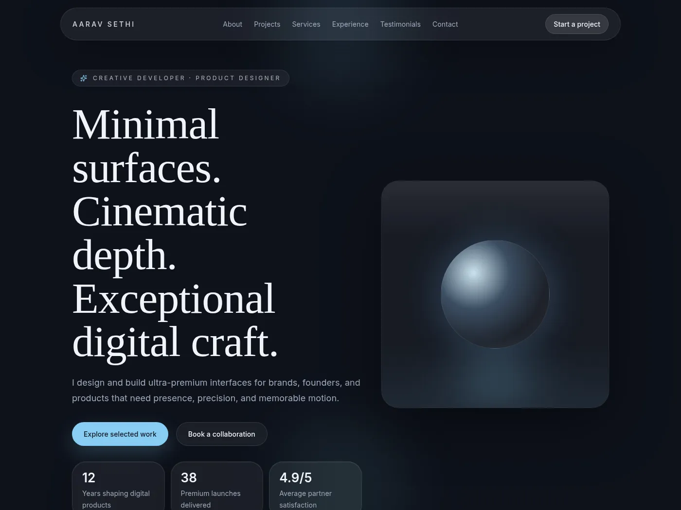 LiquidGlass 3D Portfolio
