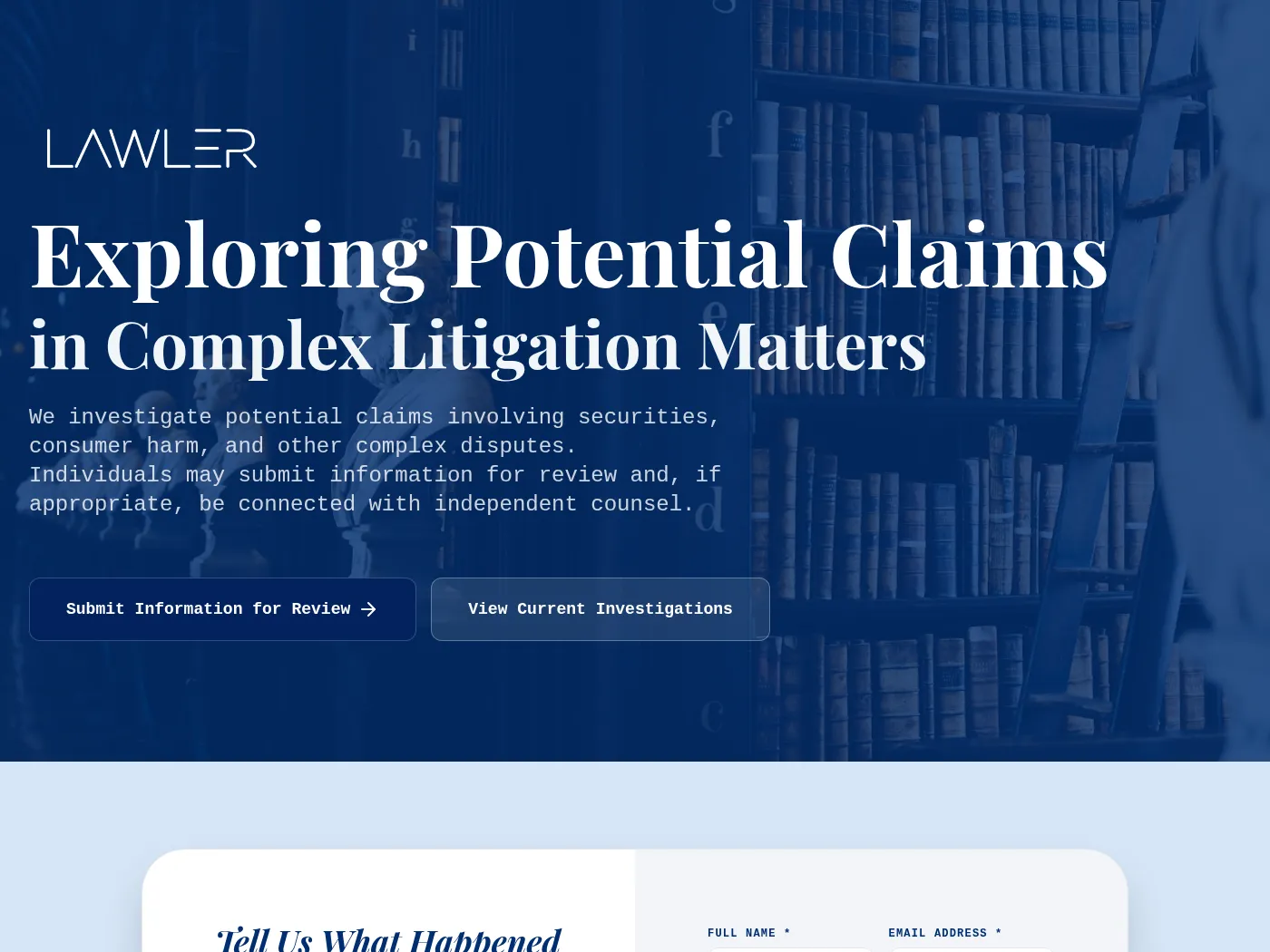 Lawler Legal | Investigating Complex Litigation Issues