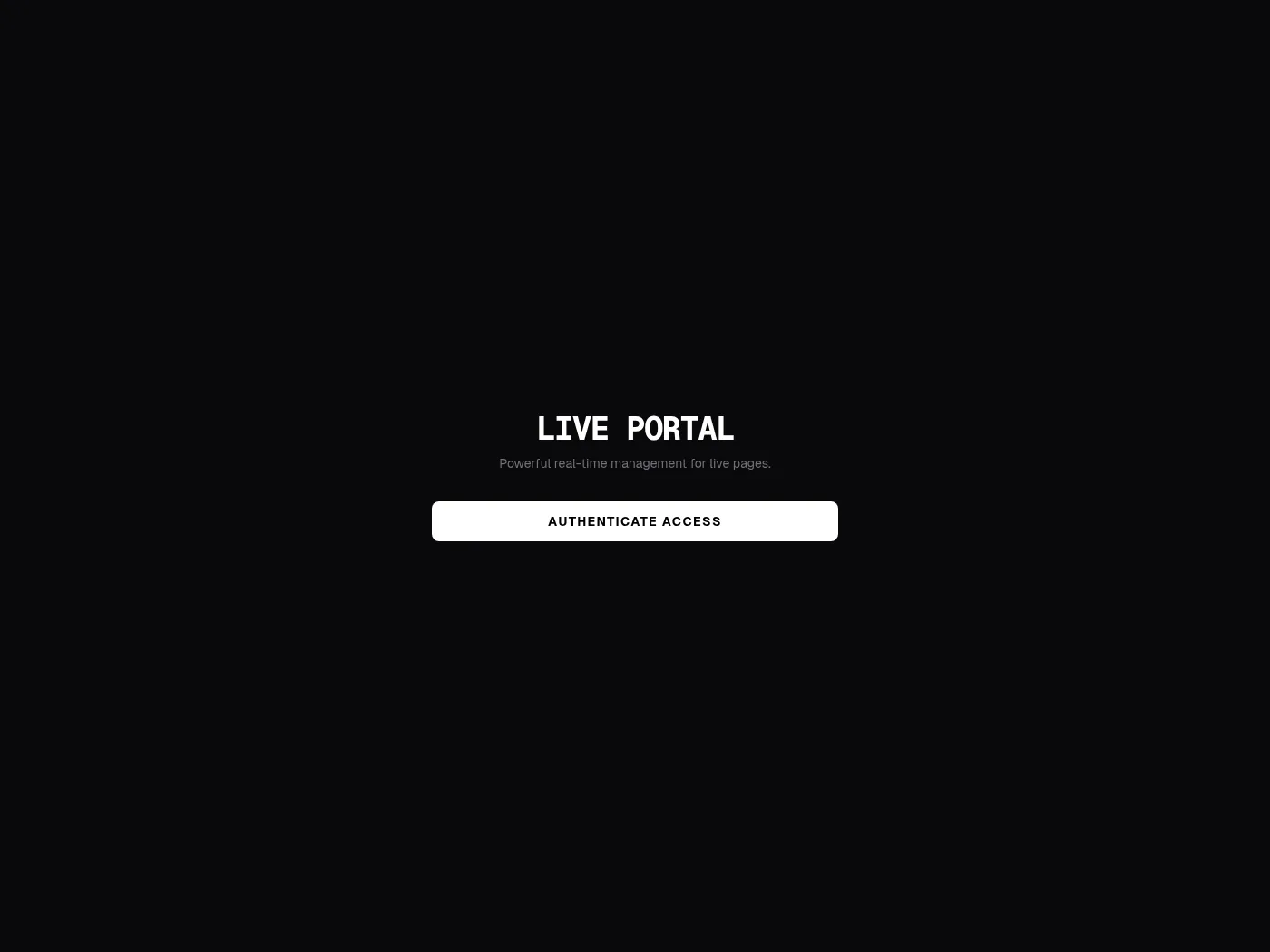 Live Admin Portal