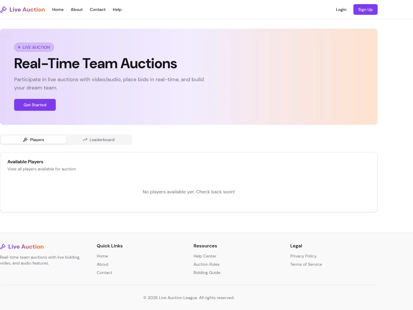 Live Auction League