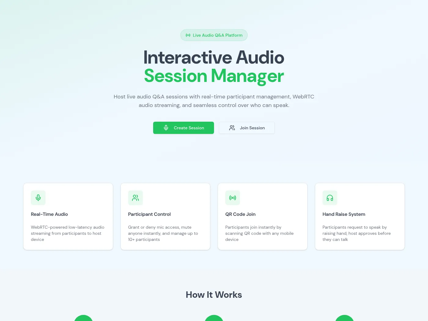 Live Interactive Audio Session Manager